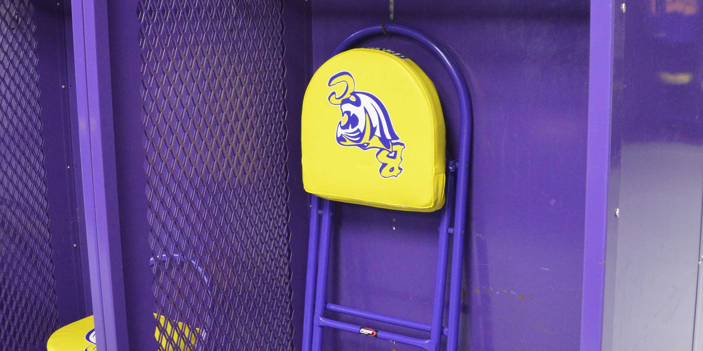 Custom Digitally Printed Locker Room Stools | HoopsKing